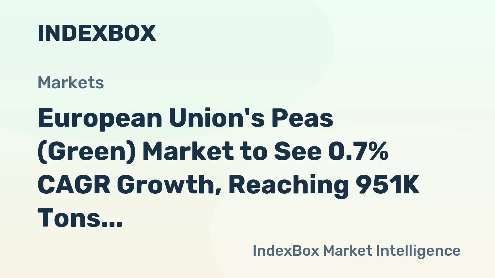 European Union's Peas (Green) Market to See 0.7% CAGR Growth, Reaching 951K Tons by 2035