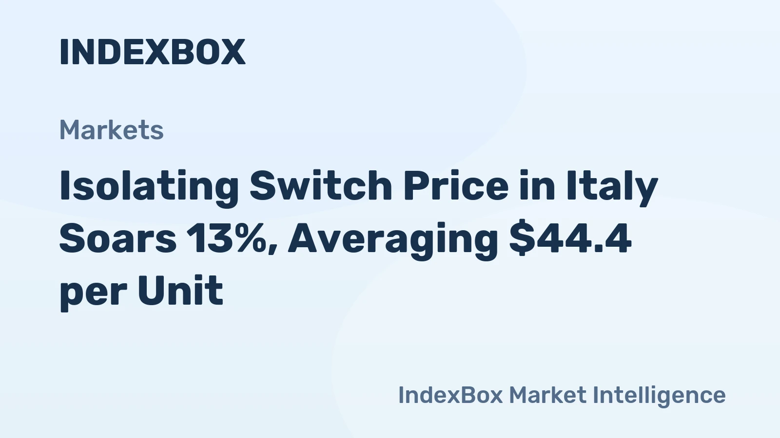 Isolating Switch Price in Italy Soars 13%, Averaging $44.4 per Unit