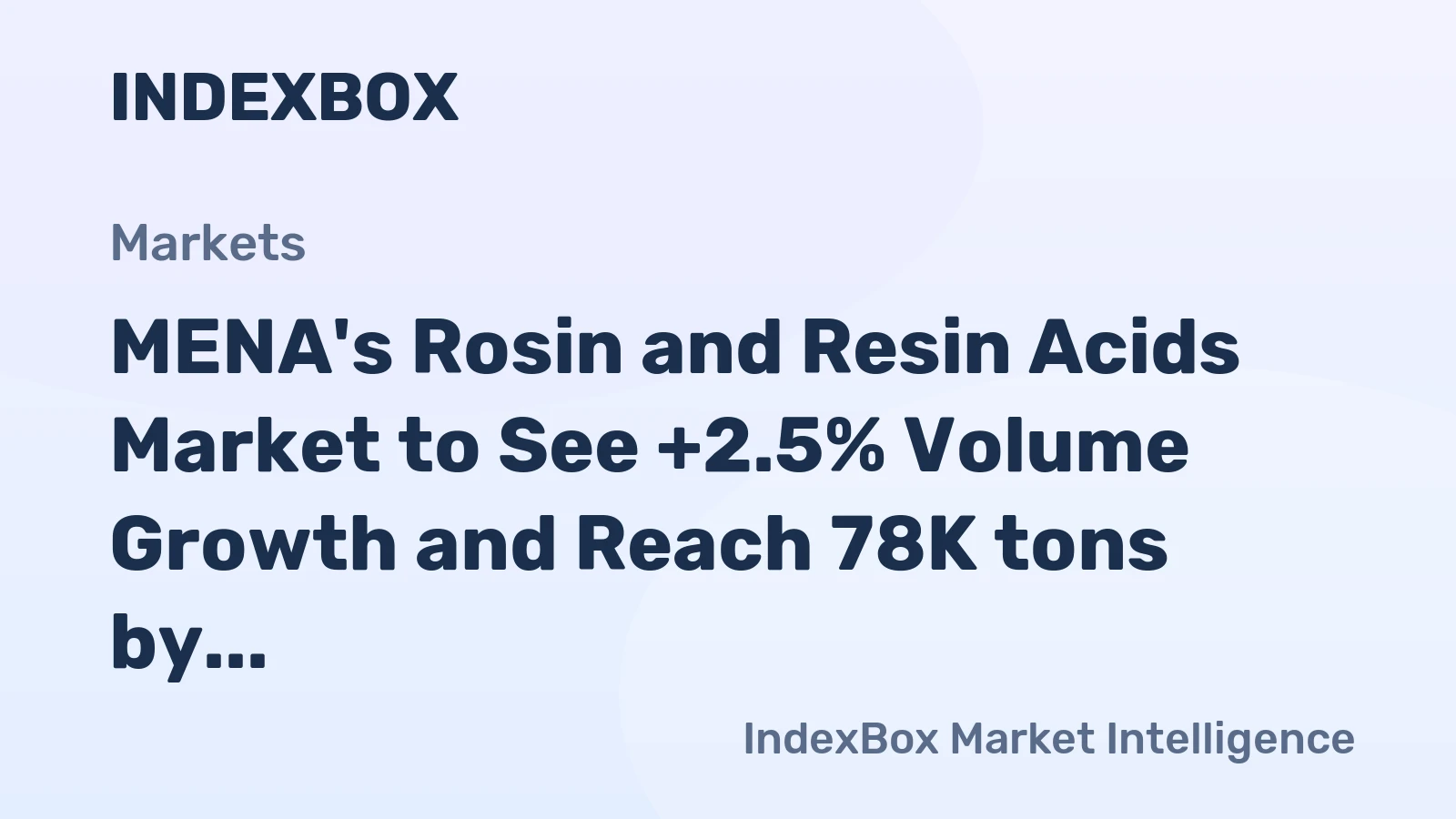 MENA's Rosin and Resin Acids Market to See +2.5% Volume Growth and Reach 78K tons by 2035, Valued at $167M