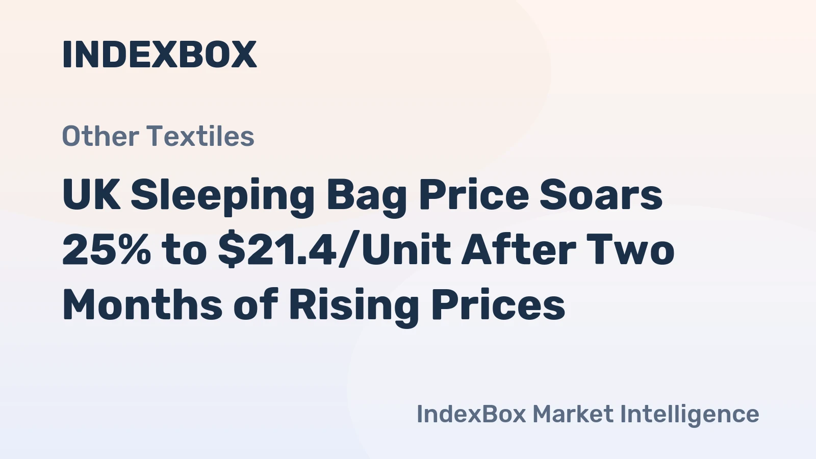UK Sleeping Bag Price Soars 25% to $21.4/Unit After Two Months of Rising Prices