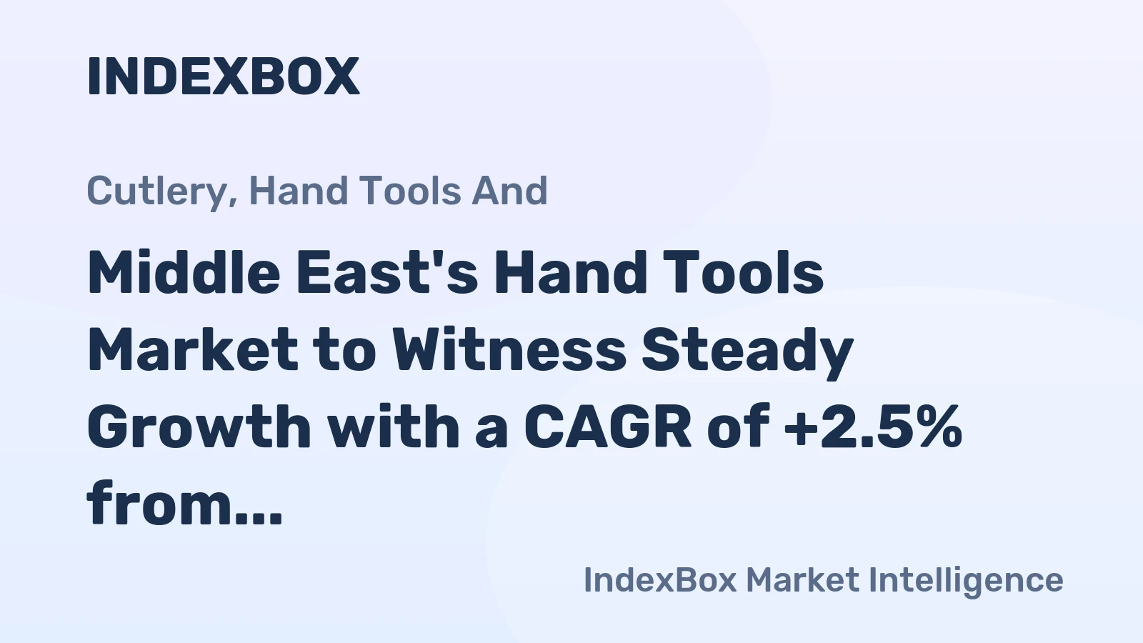Middle East's Hand Tools Market to Witness Steady Growth with a CAGR of +2.5% from 2024 to 2035