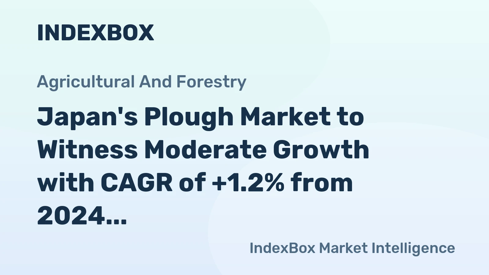 Japan's Plough Market to Witness Moderate Growth with CAGR of +1.2% from 2024 to 2035