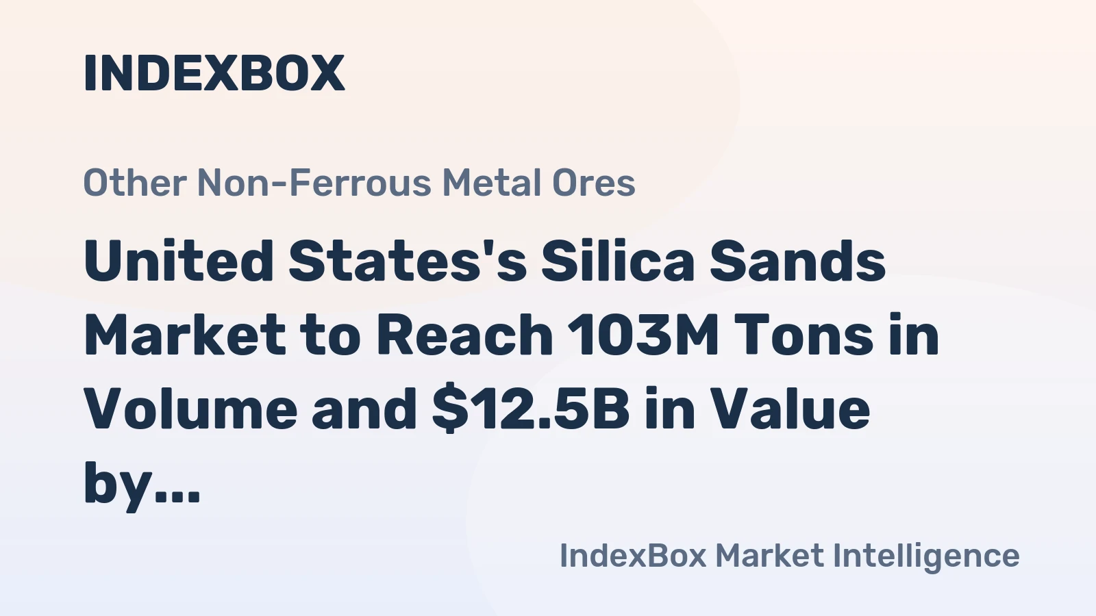 United States's Silica Sands Market to Reach 103M Tons in Volume and $12.5B in Value by 2035