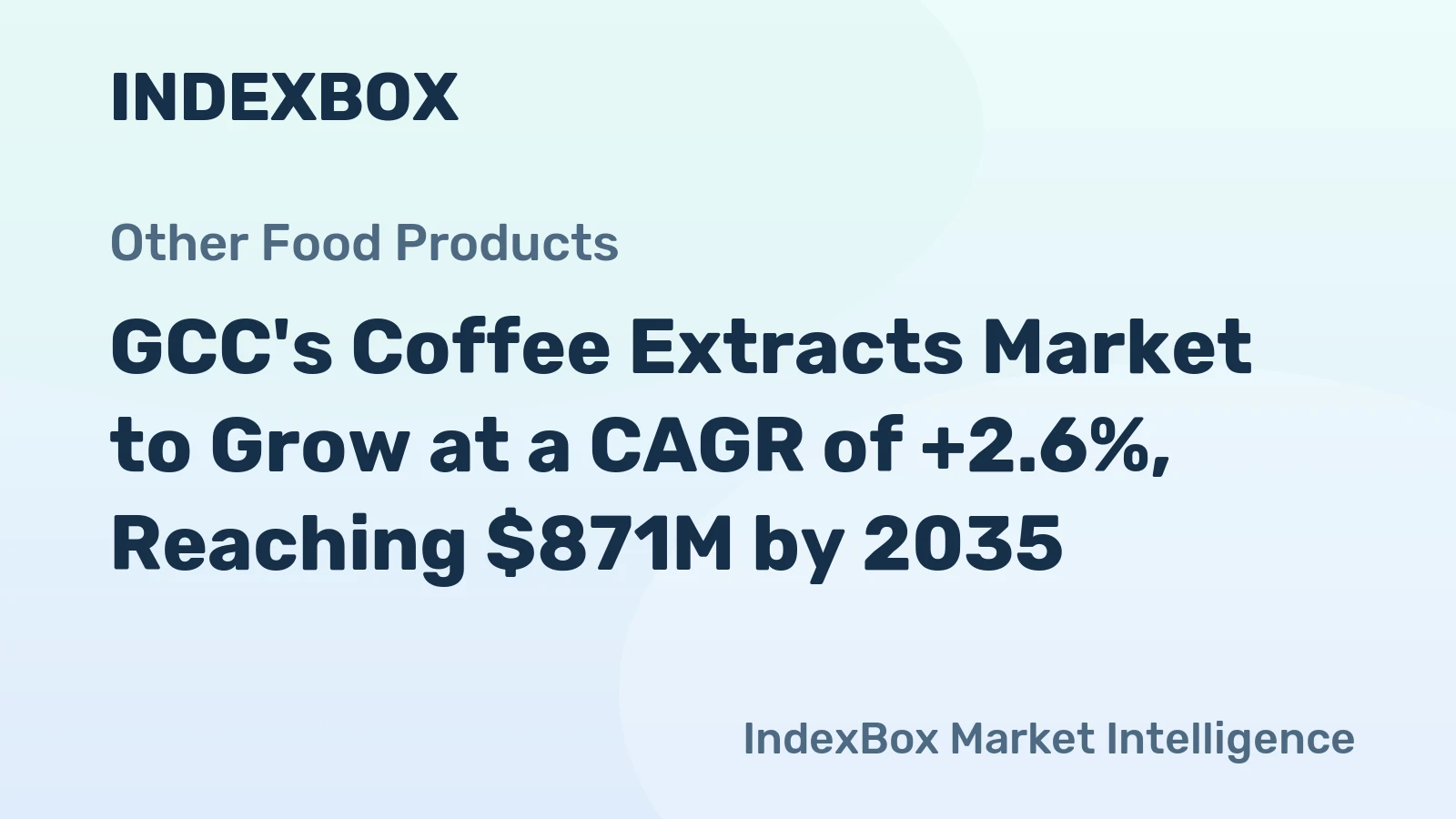 GCC's Coffee Extracts Market to Grow at a CAGR of +2.6%, Reaching $871M by 2035
