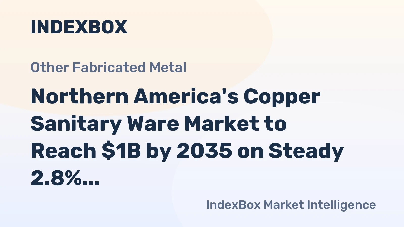 Northern America's Copper Sanitary Ware Market to Reach $1B by 2035 on Steady 2.8% CAGR Value Growth