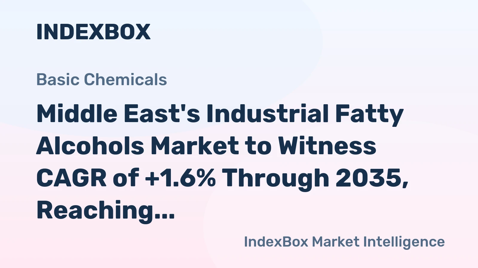 Middle East's Industrial Fatty Alcohols Market to Witness CAGR of +1.6% Through 2035, Reaching $528M in Value