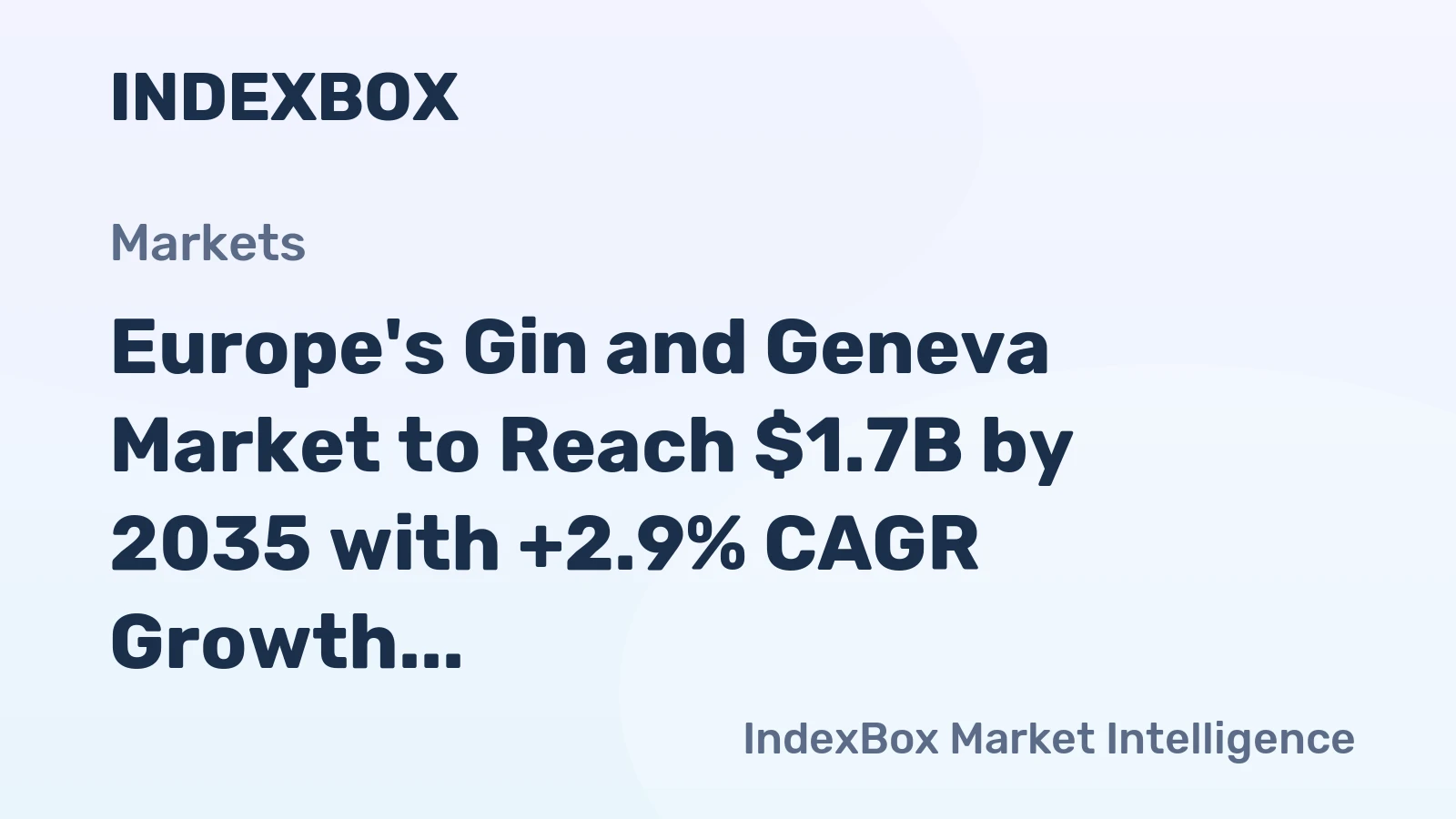 Europe's Gin and Geneva Market to Reach $1.7B by 2035 with +2.9% CAGR Growth