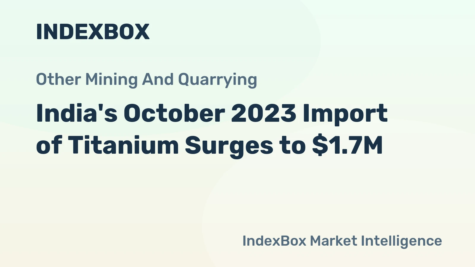 India's October 2023 Import of Titanium Surges to $1.7M