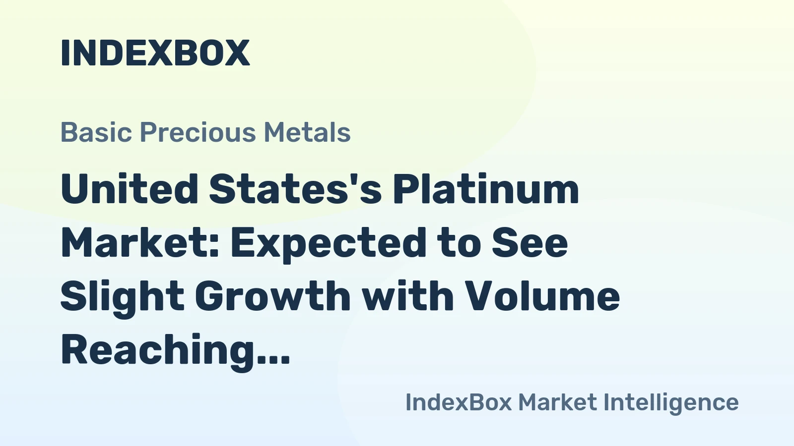 United States's Platinum Market: Expected to See Slight Growth with Volume Reaching 3.6K Tons and Value Hitting $132.9B by 2035