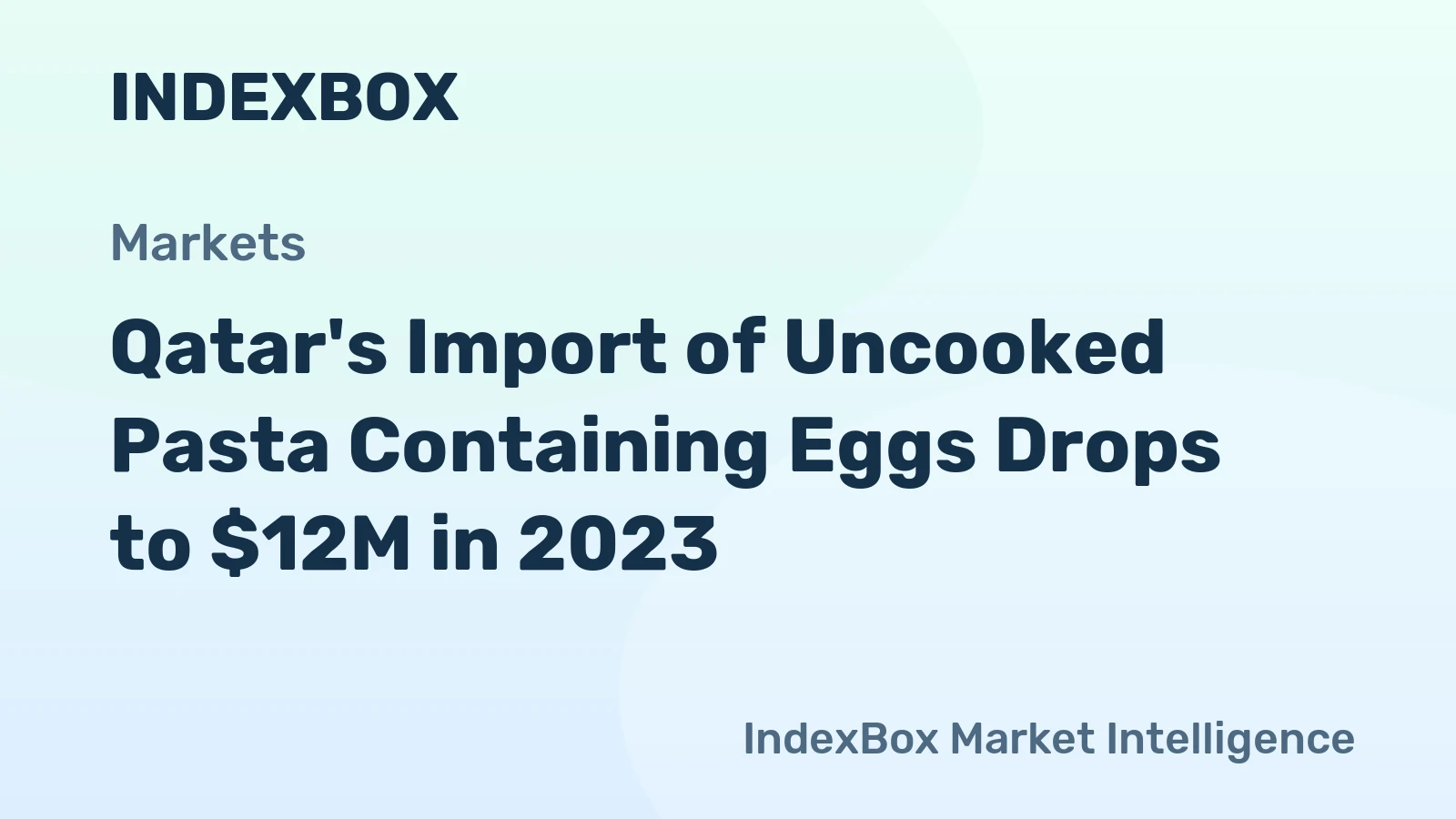 Qatar's Import of Uncooked Pasta Containing Eggs Drops to $12M in 2023