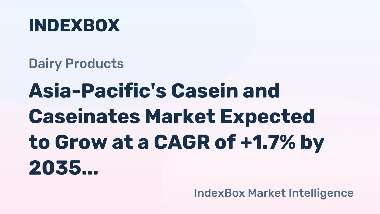 Asia-Pacific's Casein and Caseinates Market Expected to Grow at a CAGR of +1.7% by 2035