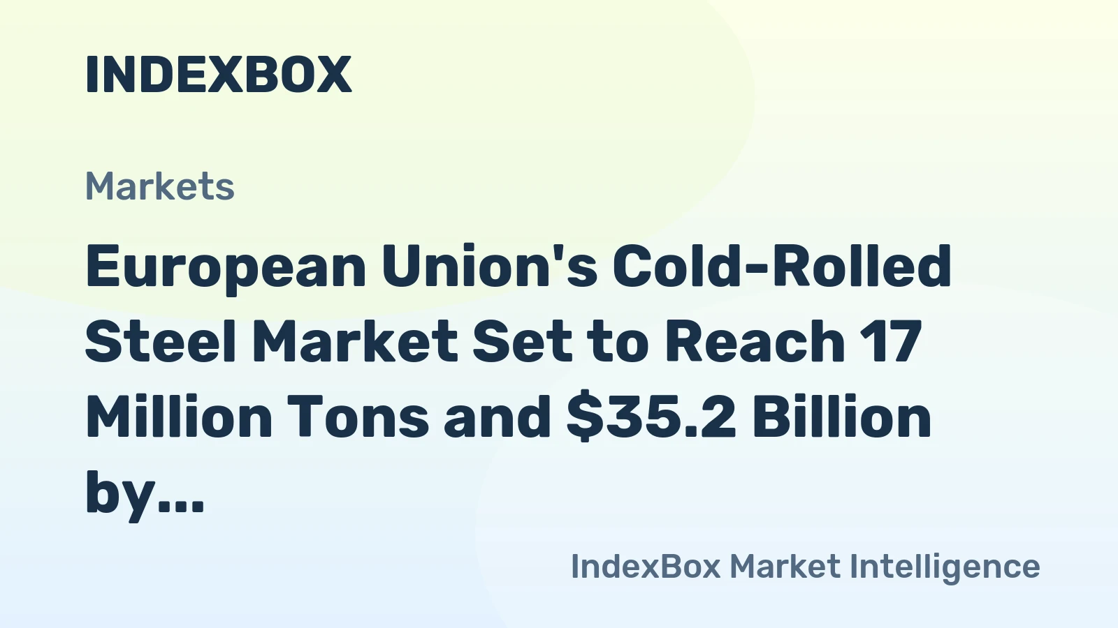 European Union's Cold-Rolled Steel Market Set to Reach 17 Million Tons and $35.2 Billion by 2035