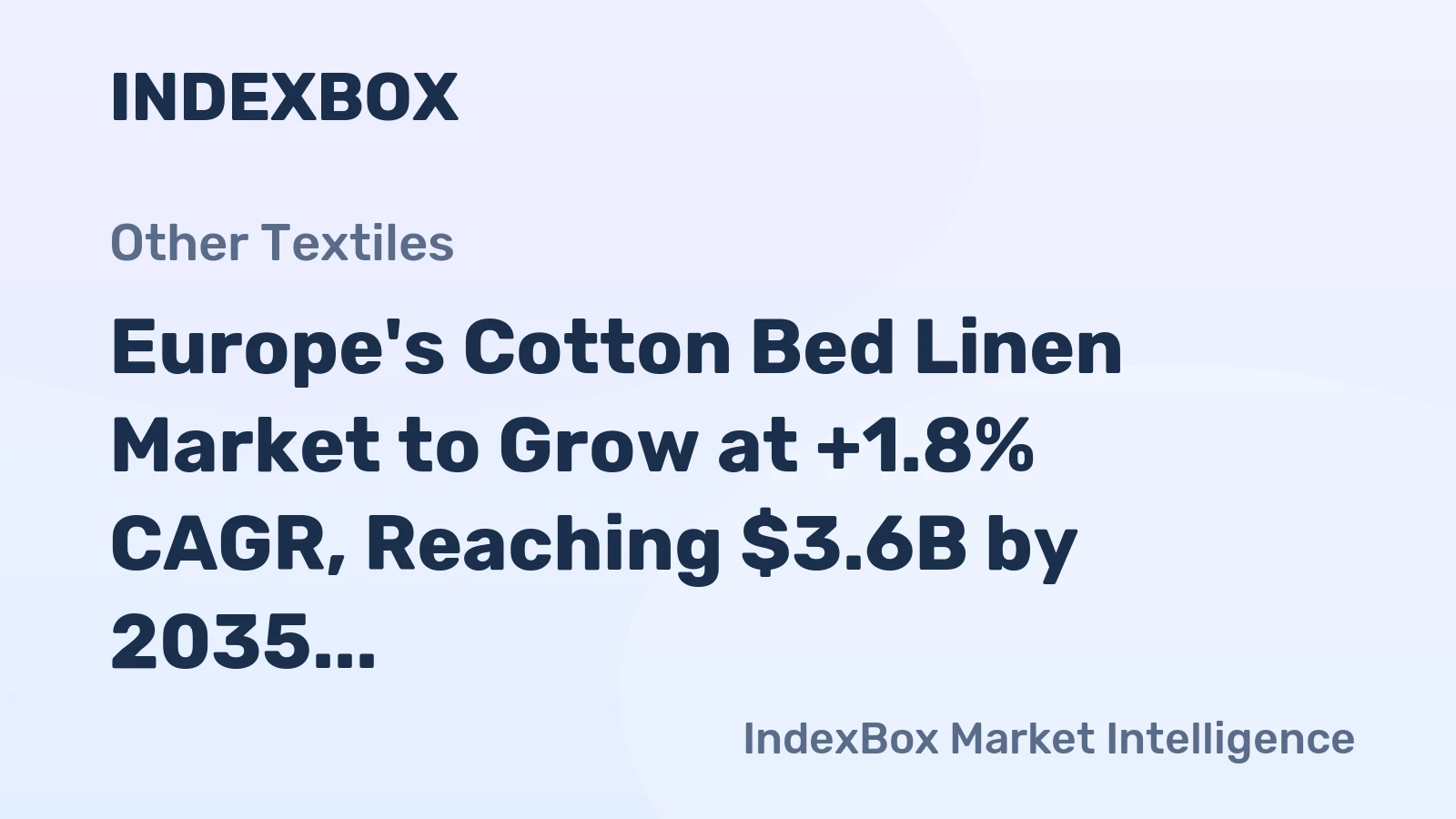 Europe's Cotton Bed Linen Market to Grow at +1.8% CAGR, Reaching $3.6B by 2035