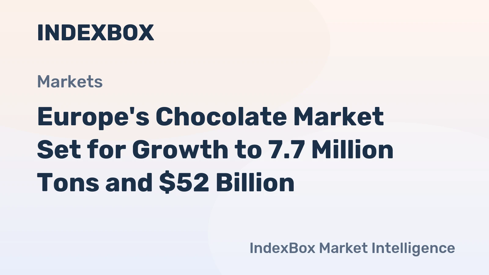 Europe's Chocolate Market Set for Growth to 7.7 Million Tons and $52 Billion