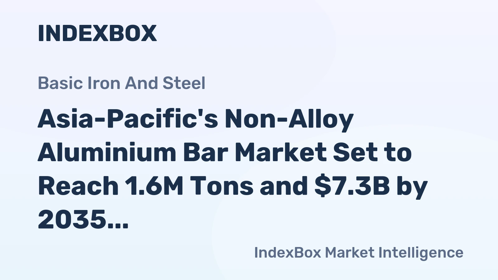 Asia-Pacific's Non-Alloy Aluminium Bar Market Set to Reach 1.6M Tons and $7.3B by 2035
