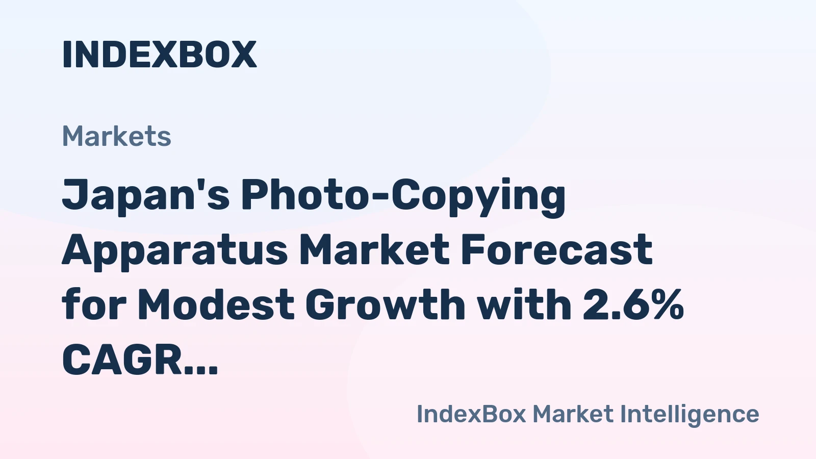 Japan's Photo-Copying Apparatus Market Forecast for Modest Growth with 2.6% CAGR