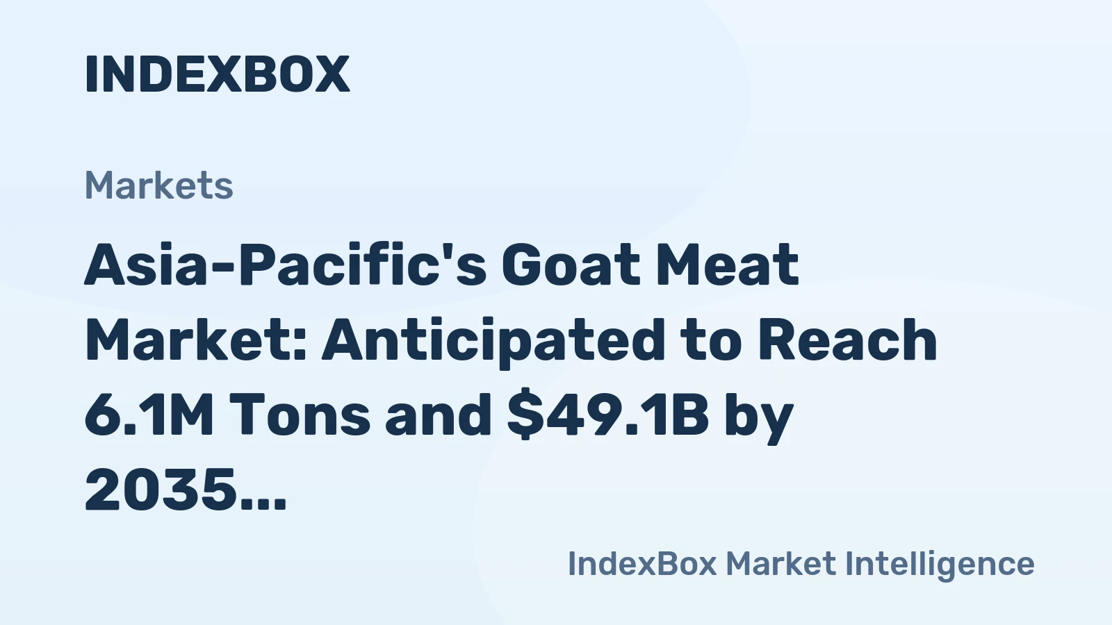 Asia-Pacific's Goat Meat Market: Anticipated to Reach 6.1M Tons and $49.1B by 2035