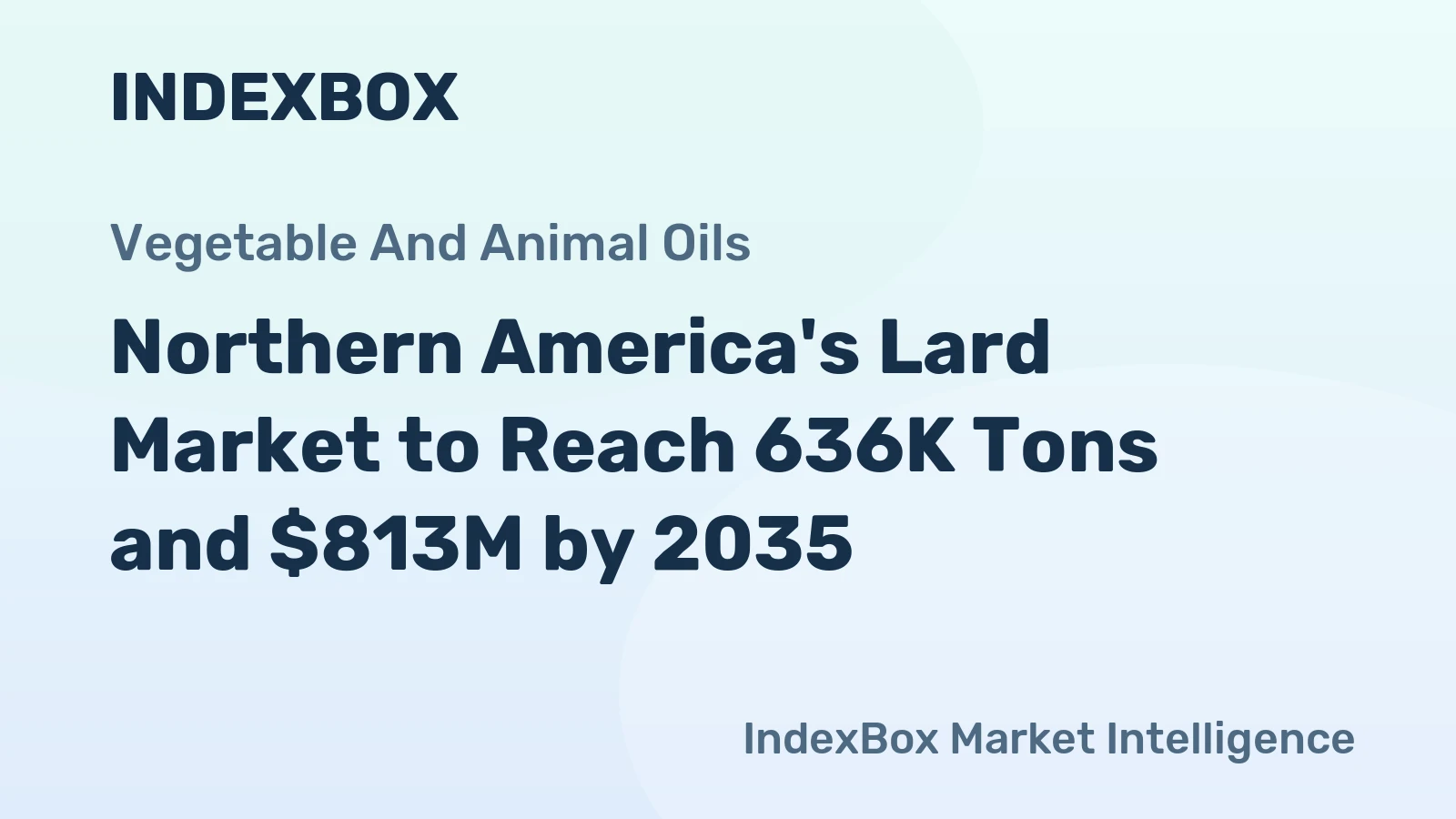 Northern America's Lard Market to Reach 636K Tons and $813M by 2035