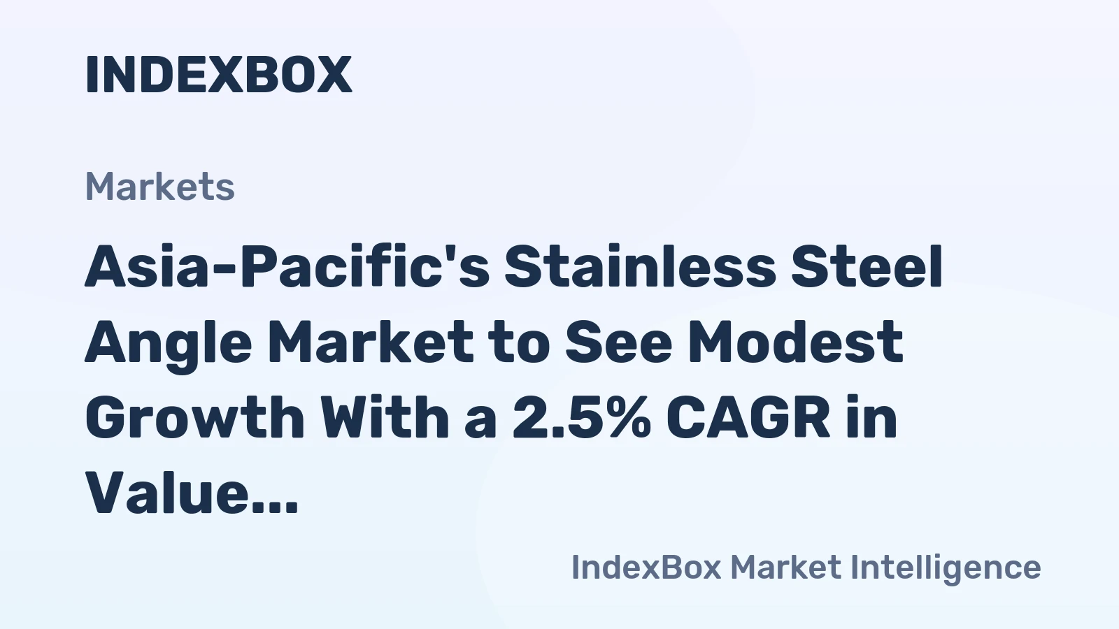 Asia-Pacific's Stainless Steel Angle Market to See Modest Growth With a 2.5% CAGR in Value Through 2035