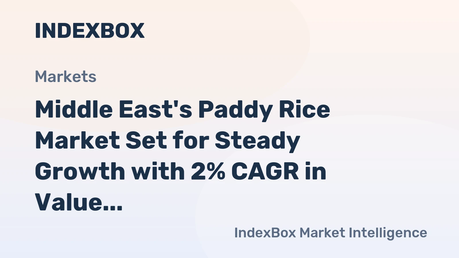 Middle East's Paddy Rice Market Set for Steady Growth with 2% CAGR in Value Through 2035