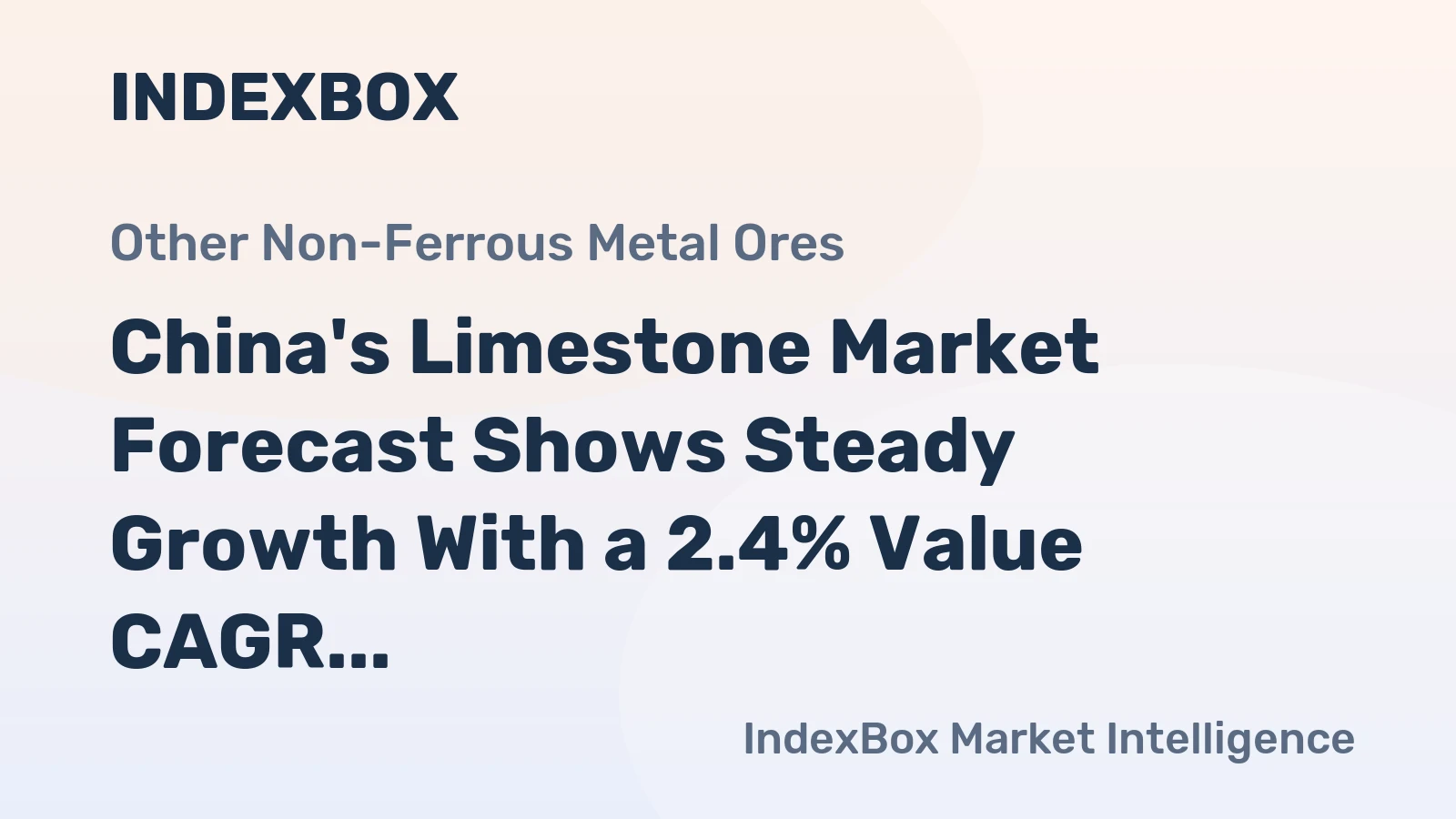 China's Limestone Market Forecast Shows Steady Growth With a 2.4% Value CAGR Through 2035