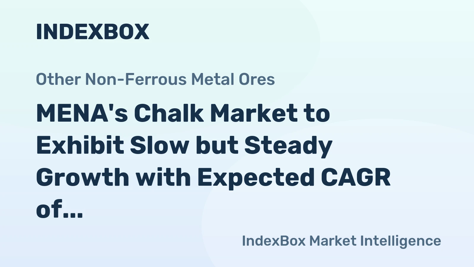 MENA's Chalk Market to Exhibit Slow but Steady Growth with Expected CAGR of +2.2%