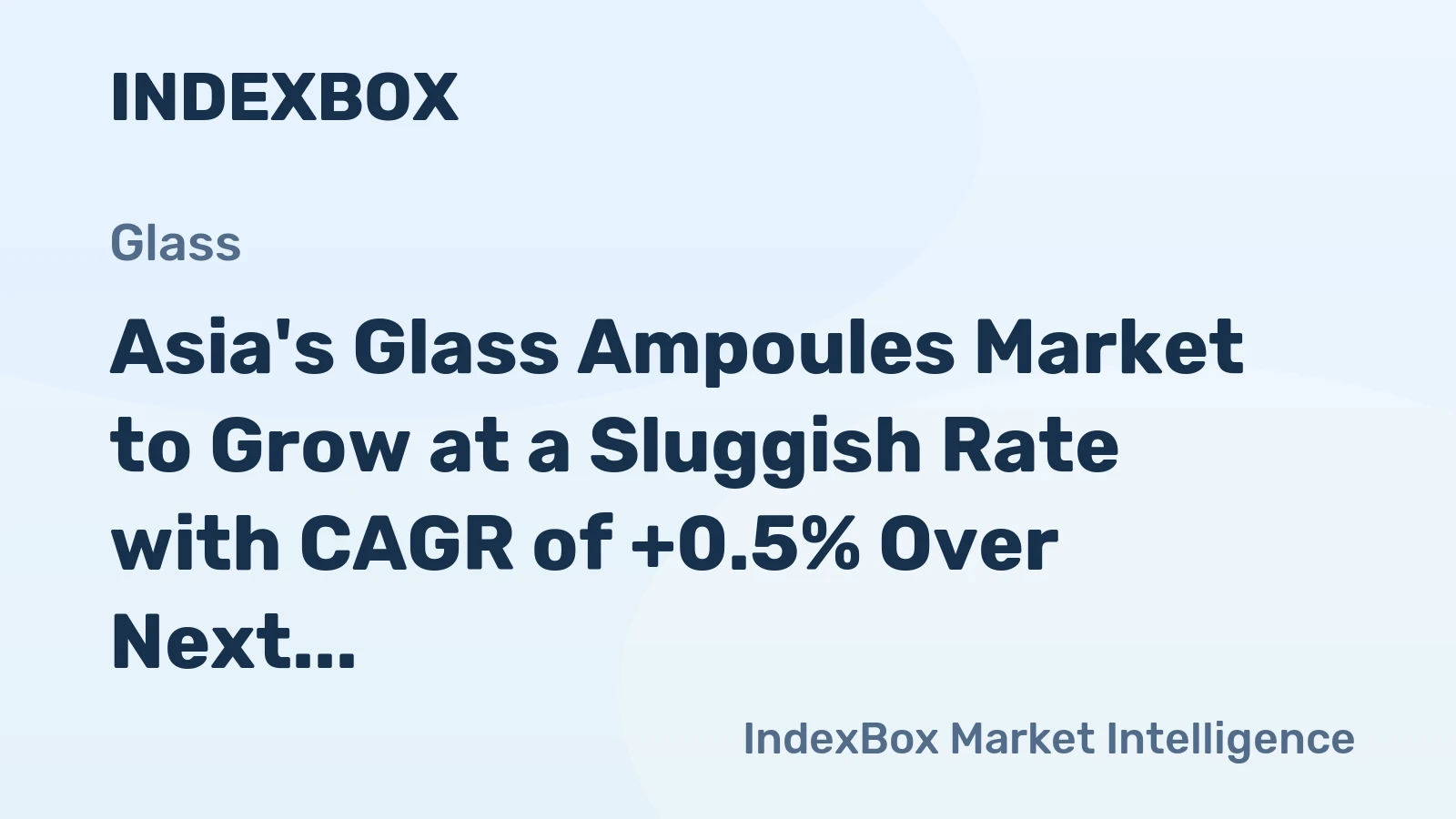 Asia's Glass Ampoules Market to Grow at a Sluggish Rate with CAGR of +0.5% Over Next Decade