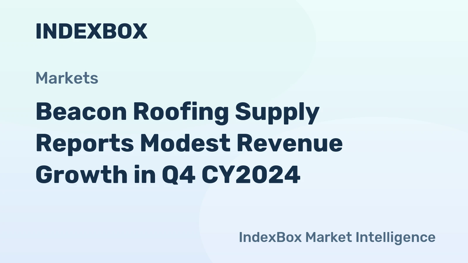 Beacon Roofing Supply Reports Modest Revenue Growth in Q4 CY2024