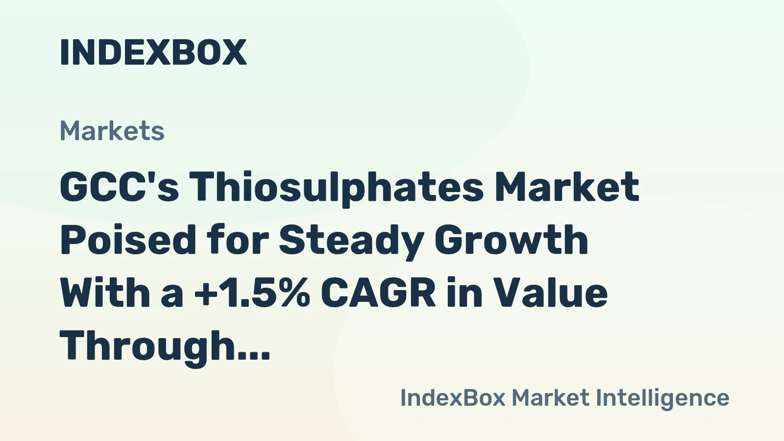 GCC's Thiosulphates Market Poised for Steady Growth With a +1.5% CAGR in Value Through 2035