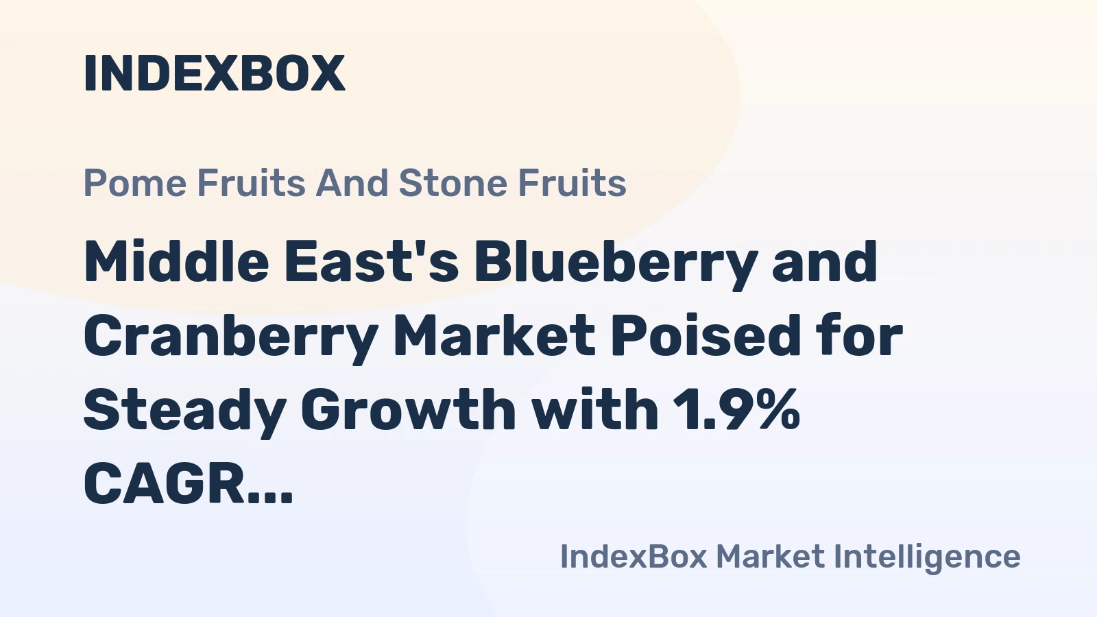 Middle East's Blueberry and Cranberry Market Poised for Steady Growth with 1.9% CAGR Through 2035