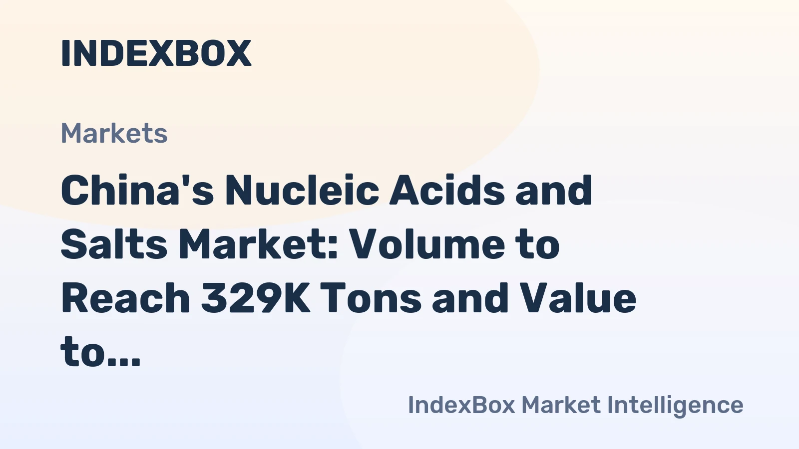 China's Nucleic Acids and Salts Market: Volume to Reach 329K Tons and Value to Hit $25.1B by 2035