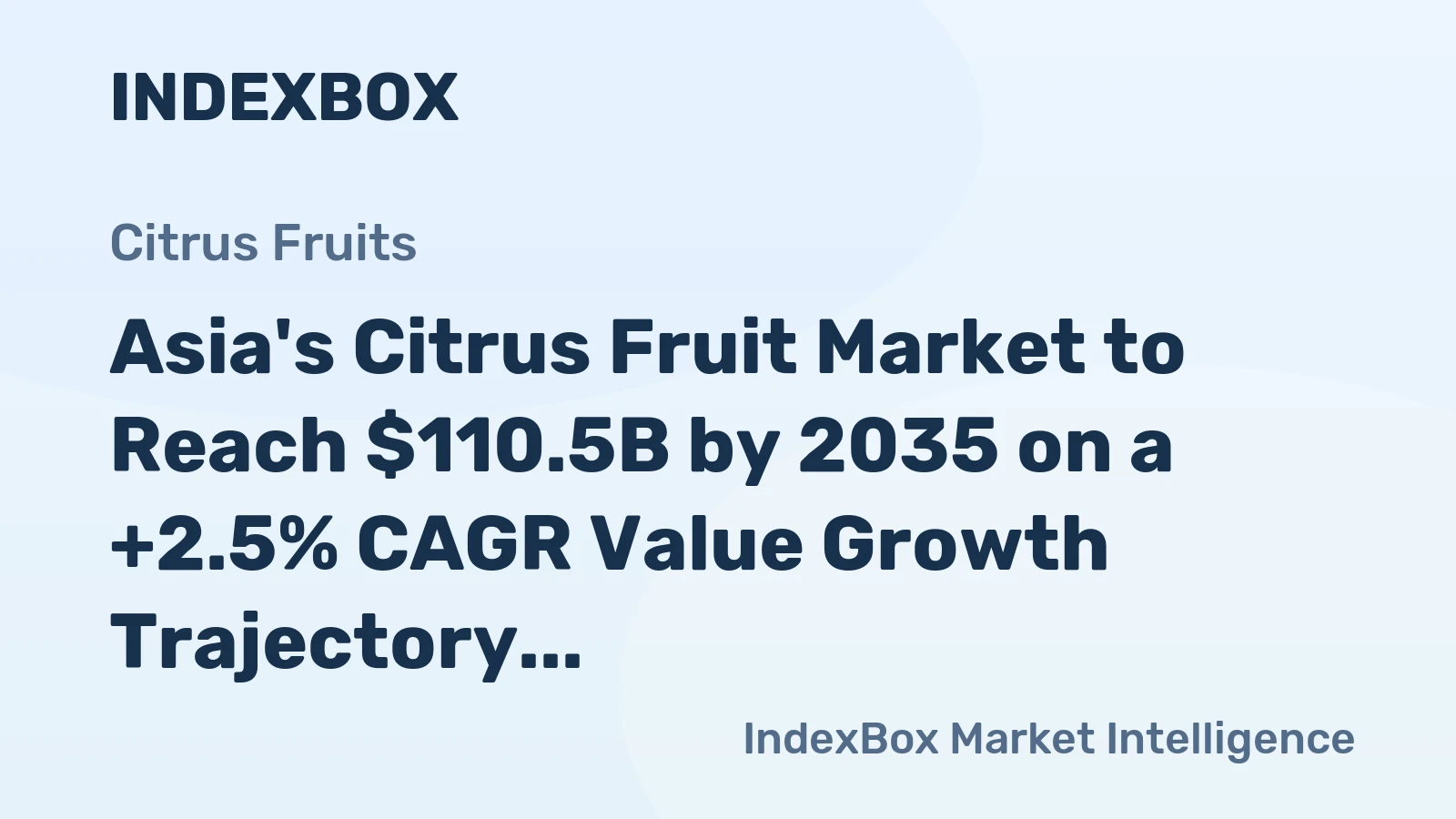 Asia's Citrus Fruit Market to Reach $110.5B by 2035 on a +2.5% CAGR Value Growth Trajectory
