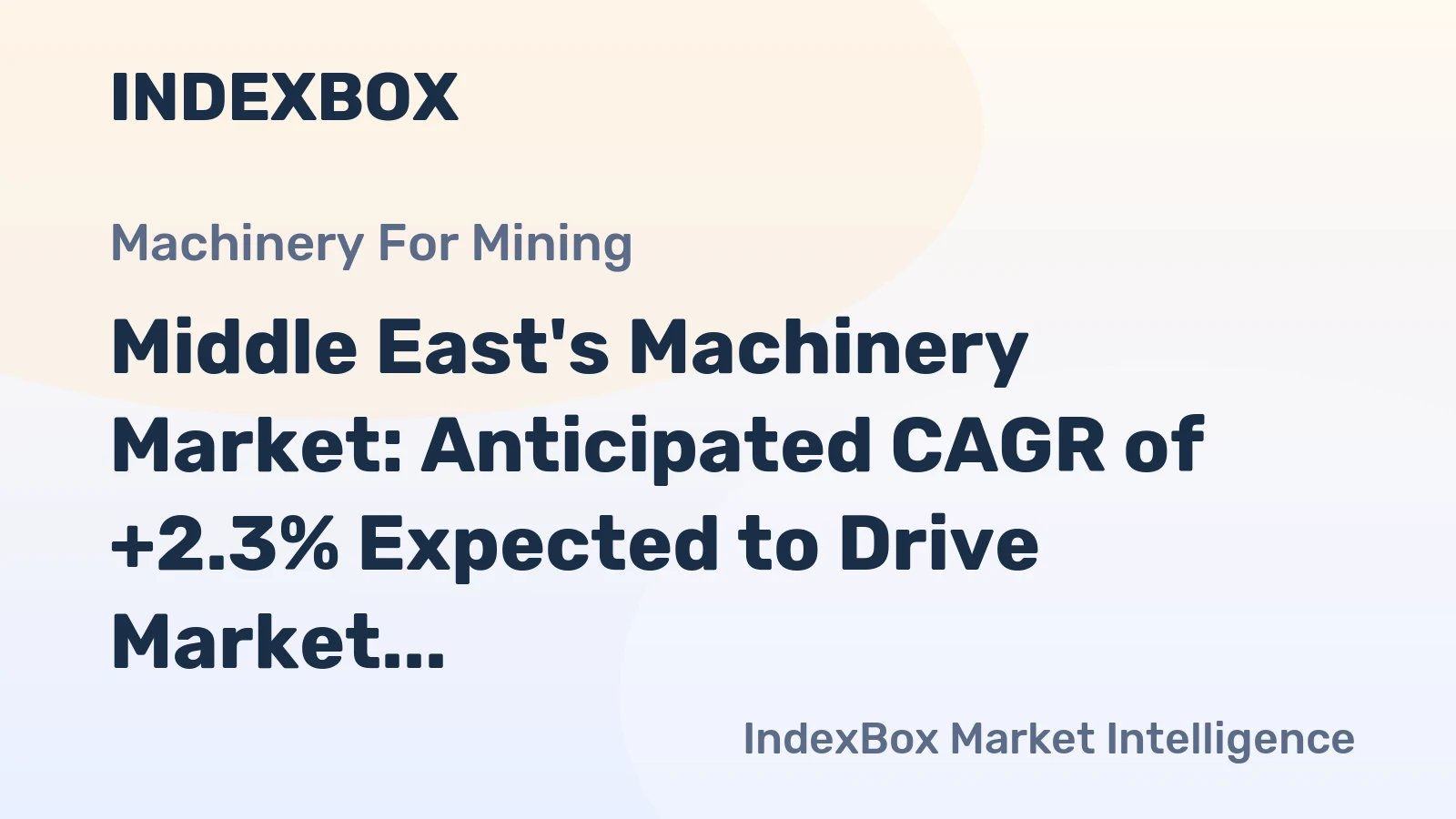 Middle East's Machinery Market: Anticipated CAGR of +2.3% Expected to Drive Market Value to $1.2B by 2035