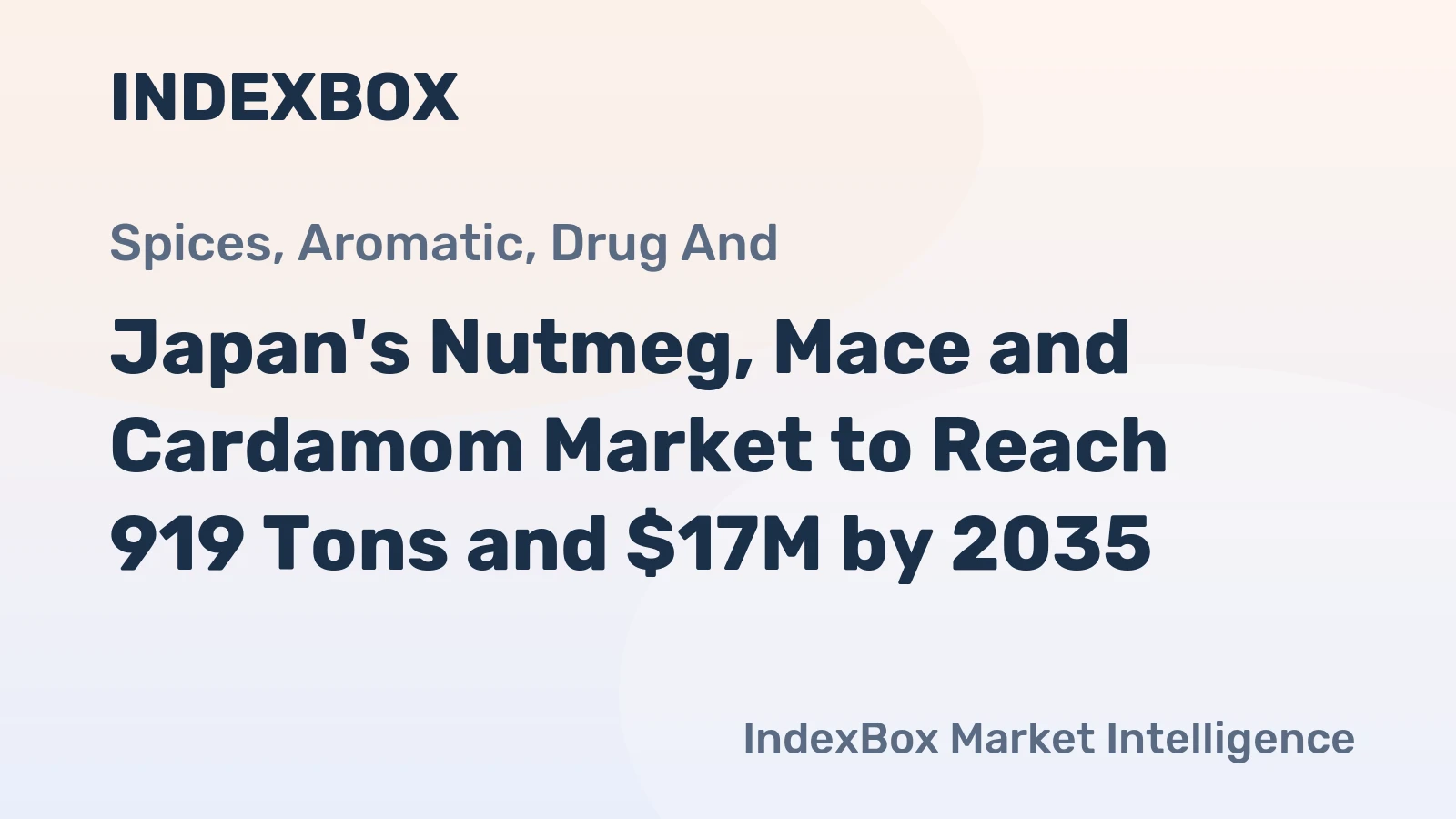 Japan's Nutmeg, Mace and Cardamom Market to Reach 919 Tons and $17M by 2035