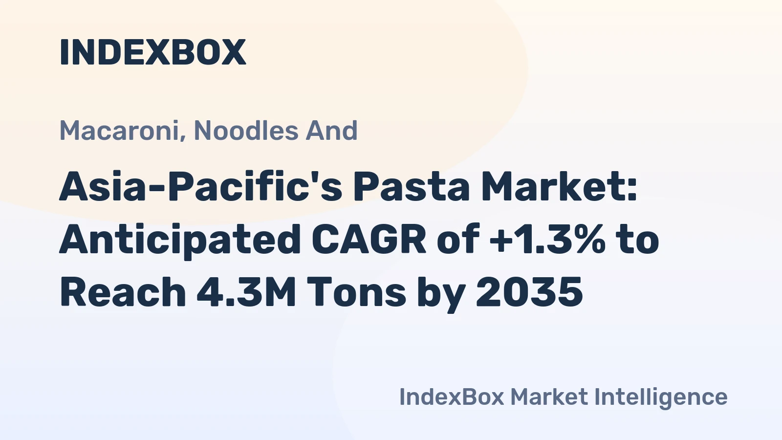 Asia-Pacific's Pasta Market: Anticipated CAGR of +1.3% to Reach 4.3M Tons by 2035