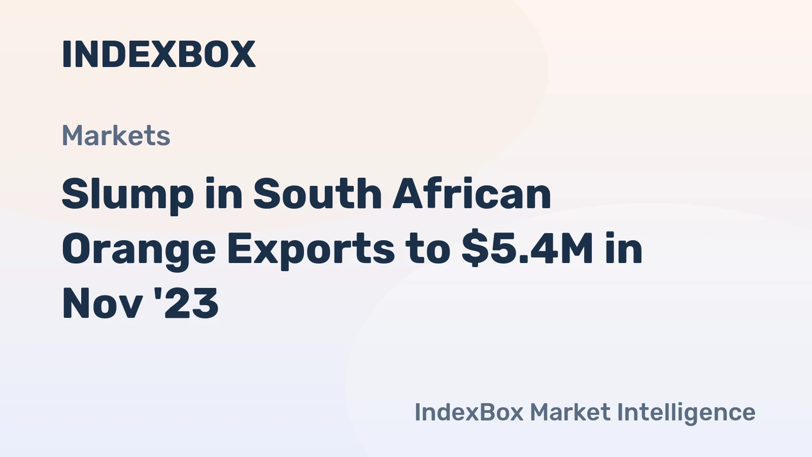 Slump in South African Orange Exports to $5.4M in Nov '23