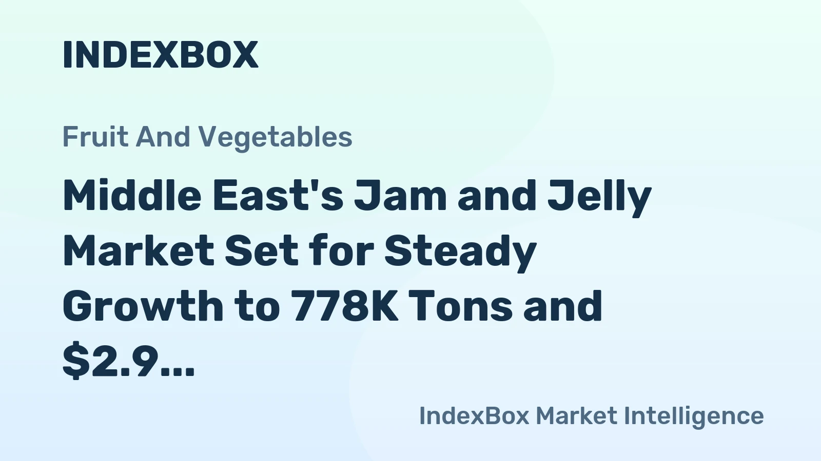 Middle East's Jam and Jelly Market Set for Steady Growth to 778K Tons and $2.9 Billion