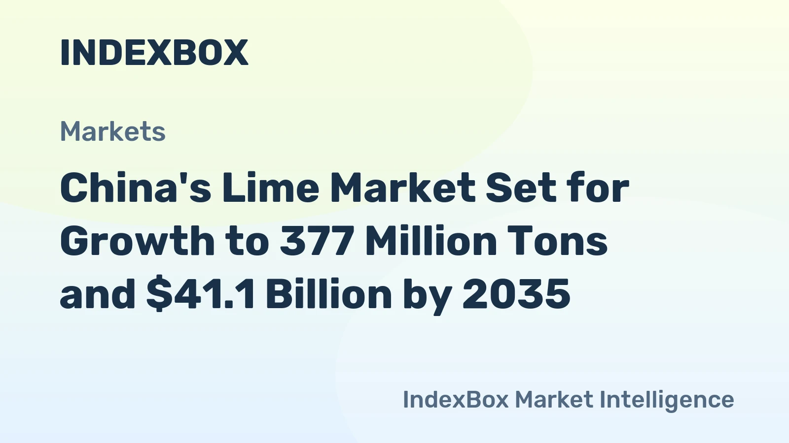 China's Lime Market Set for Growth to 377 Million Tons and $41.1 Billion by 2035
