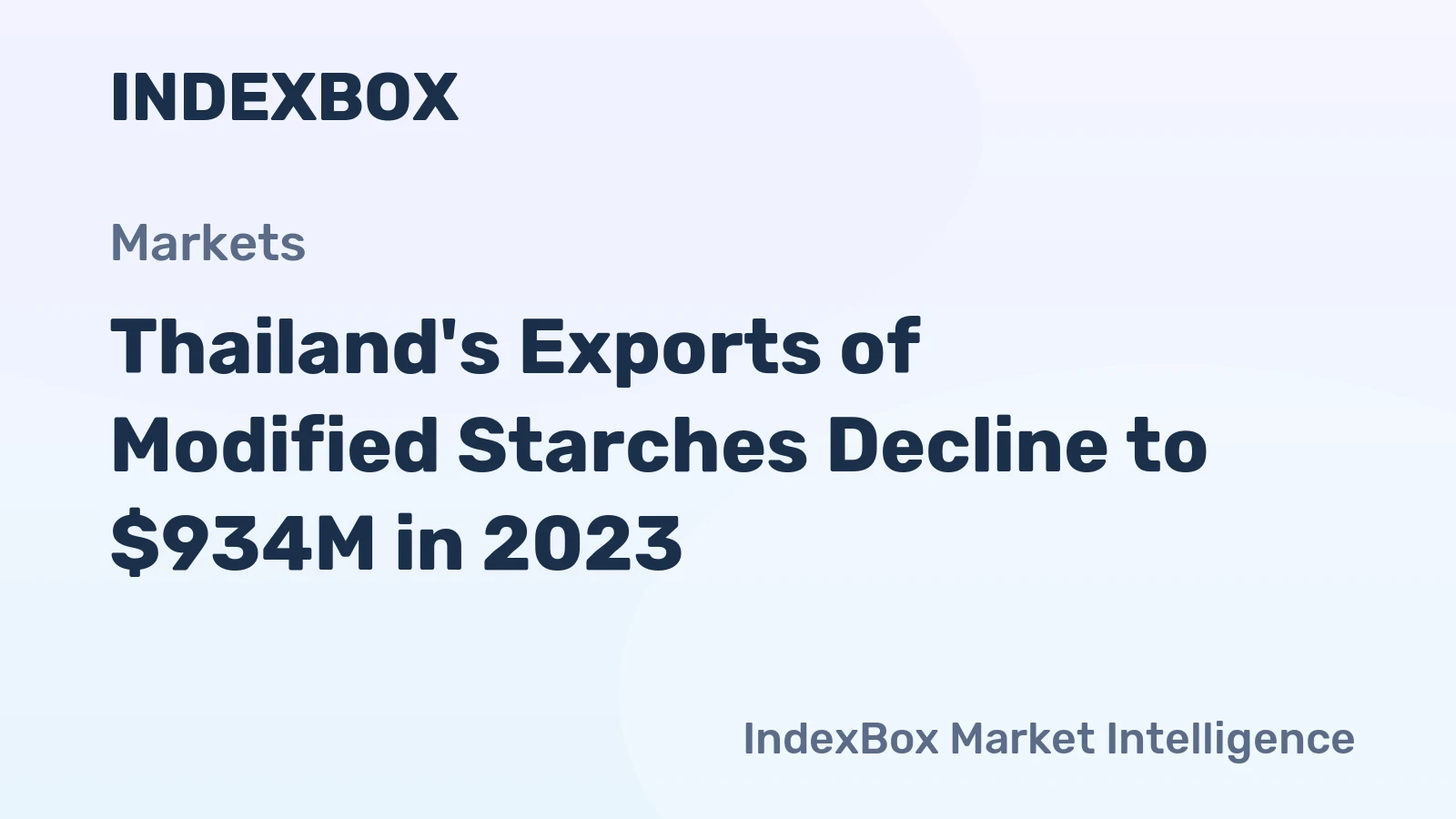 Thailand's Exports of Modified Starches Decline to $934M in 2023