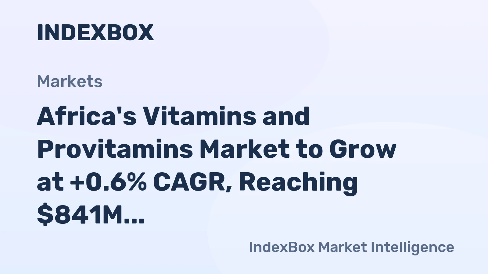 Africa's Vitamins and Provitamins Market to Grow at +0.6% CAGR, Reaching $841M by 2035