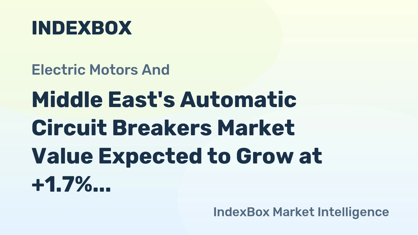 Middle East's Automatic Circuit Breakers Market Value Expected to Grow at +1.7% CAGR, Reaching $748M by 2035