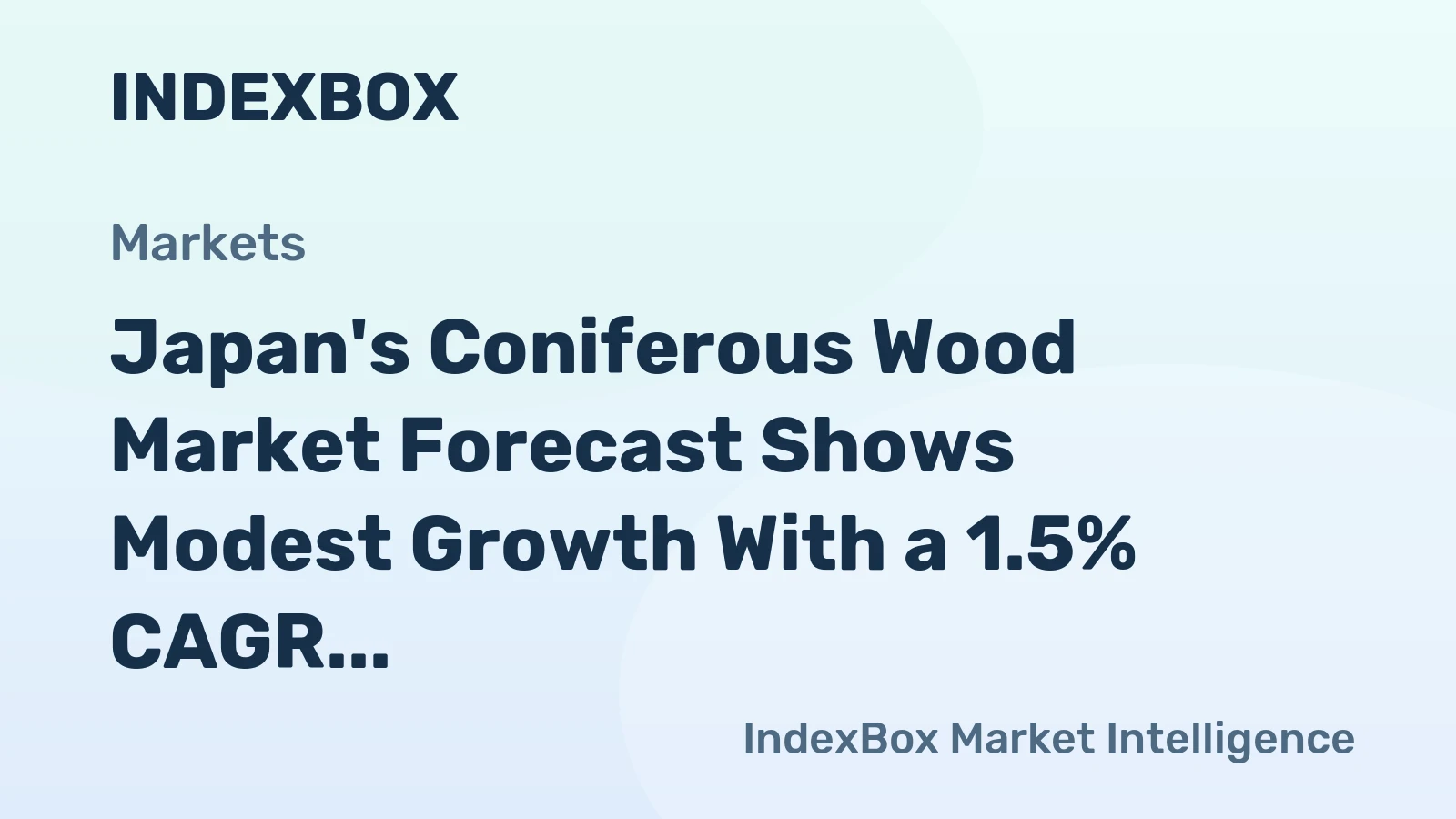 Japan's Coniferous Wood Market Forecast Shows Modest Growth With a 1.5% CAGR in Value