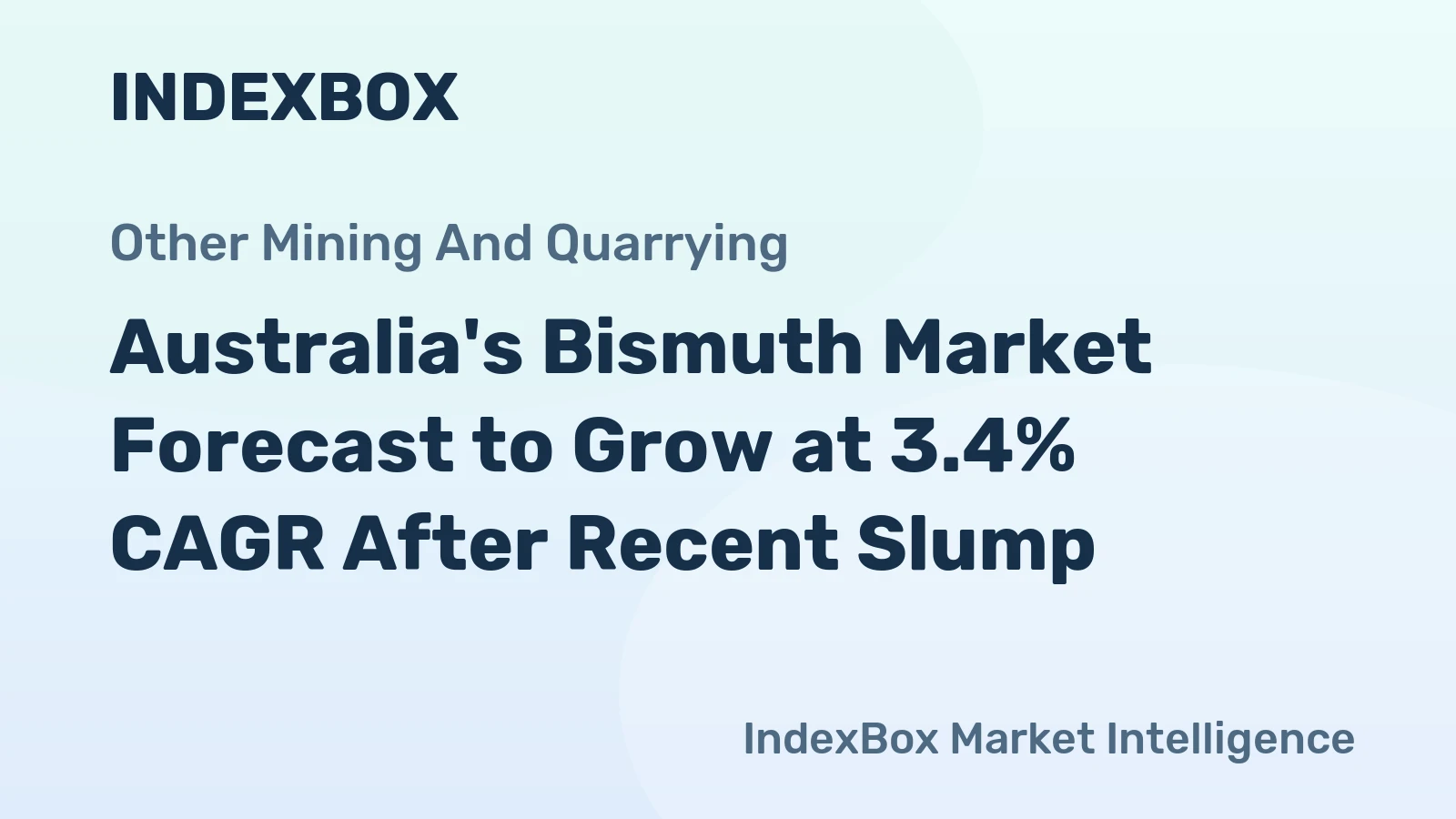 Australia's Bismuth Market Forecast to Grow at 3.4% CAGR After Recent Slump