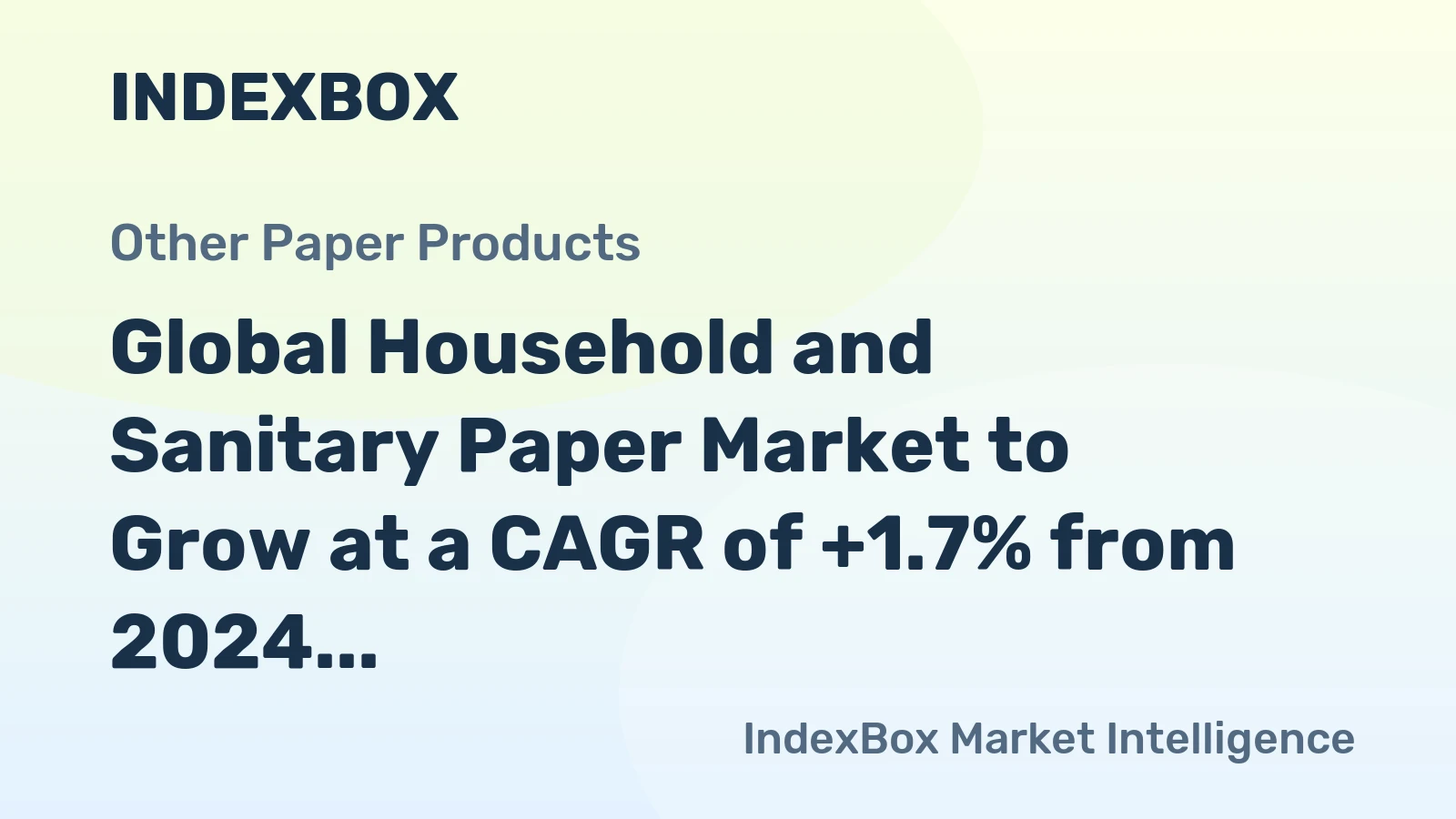 Global Household and Sanitary Paper Market to Grow at a CAGR of +1.7% from 2024 to 2035, Reaching 112M Tons