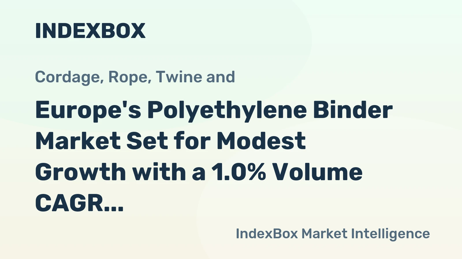 Europe's Polyethylene Binder Market Set for Modest Growth with a 1.0% Volume CAGR