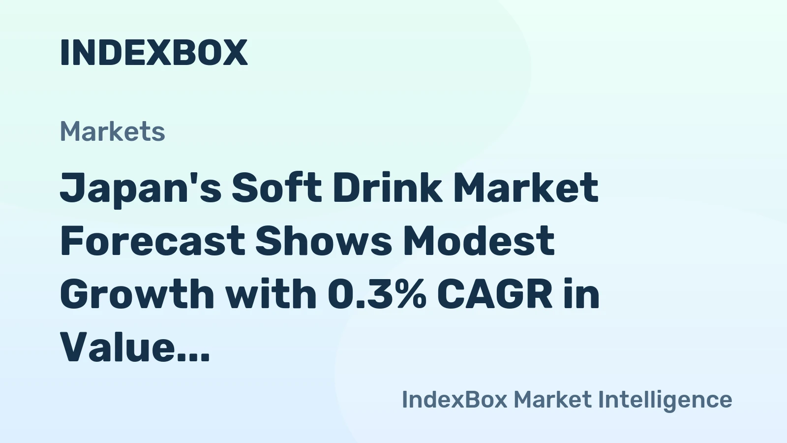 Japan's Soft Drink Market Forecast Shows Modest Growth with 0.3% CAGR in Value Through 2035