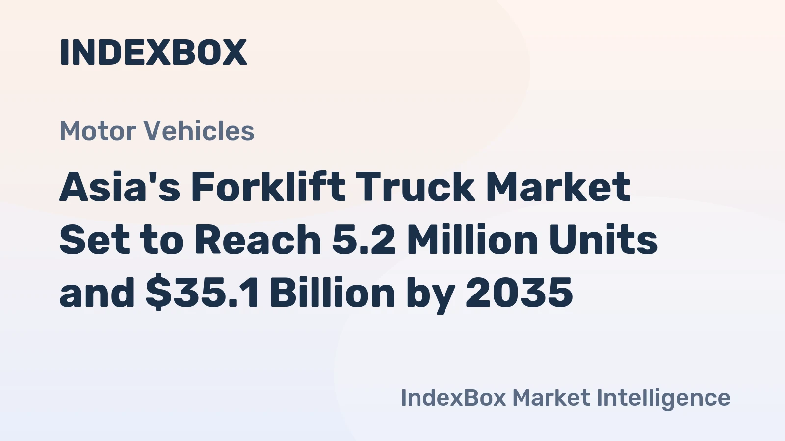 Asia's Forklift Truck Market Set to Reach 5.2 Million Units and $35.1 Billion by 2035