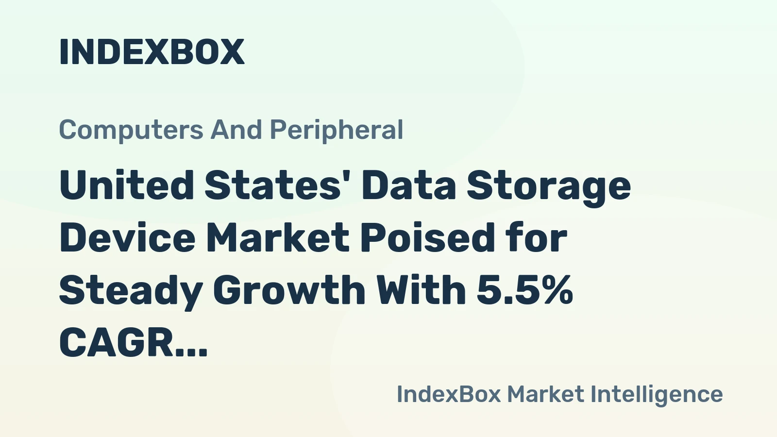 United States' Data Storage Device Market Poised for Steady Growth With 5.5% CAGR in Value