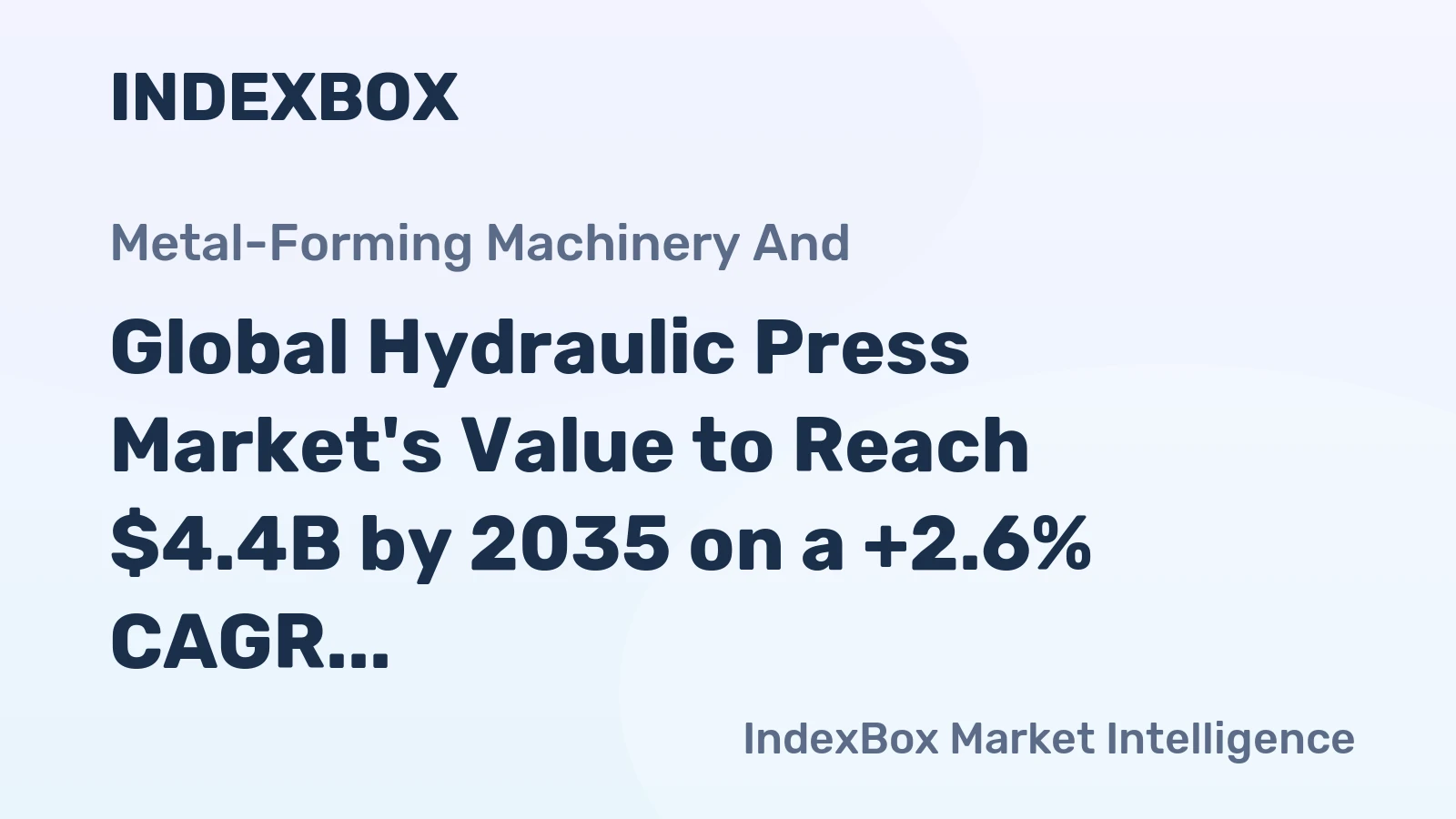 Global Hydraulic Press Market's Value to Reach $4.4B by 2035 on a +2.6% CAGR