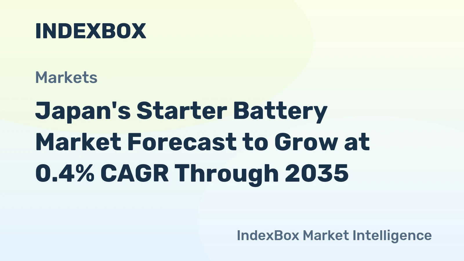 Japan's Starter Battery Market Forecast to Grow at 0.4% CAGR Through 2035